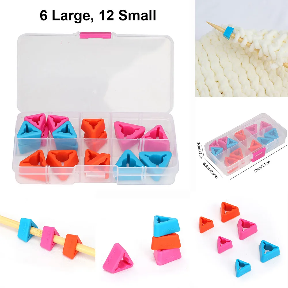 18pcs-Box-Silicone-Knitting-Needles-Cap-Tips-Point-Protectors-For ...