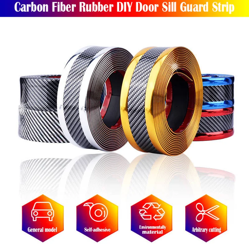 Car-Sticker-5D-Carbon-Fiber-Rubber-Protector-Door-Sill-Auto-Styling-Car ...