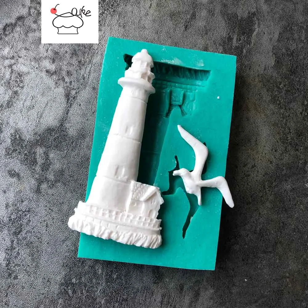 Seagull Lighthouse Shaped Silicone Mold Epoxy Diy Cake Decorating ...