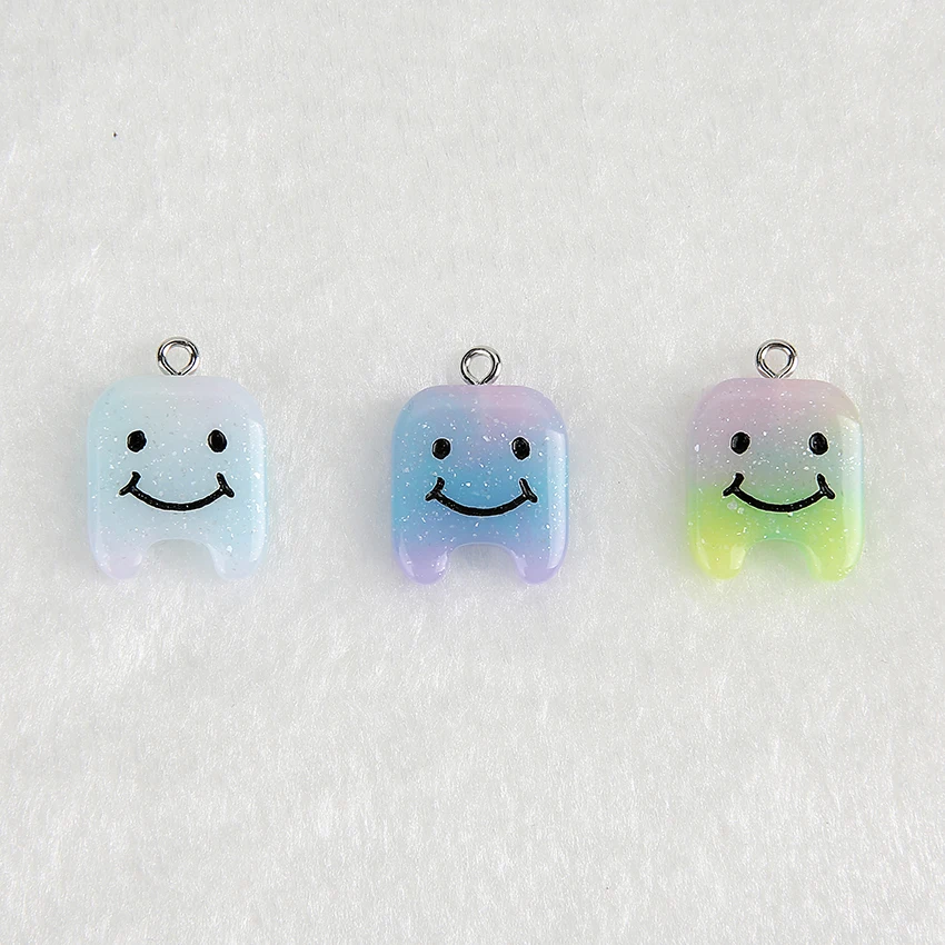 20pcs-19-17mm-Multicolorresin-cute-flat-back-resin-tooth-charms-earring ...