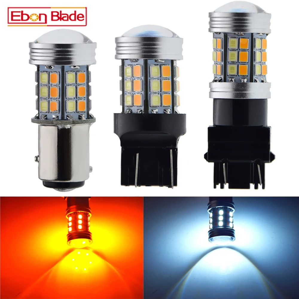 2 X Dual Color Switchback Car LED 1157 BAY15D 7443 W21/5W 3157 P27/7W ...