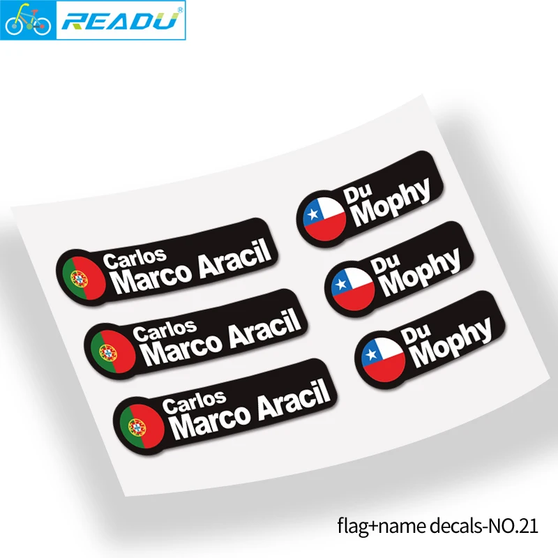 Bicycle mountain bike flag name stickers custom made children balance ...