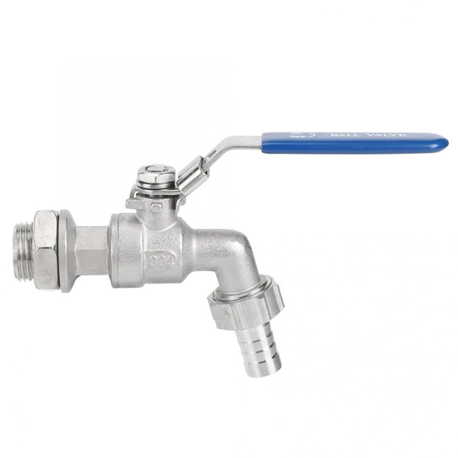Stainless Steel Hose 1/2 Inch Faucet Tap Ball Valve Weldless Bulkhead ...