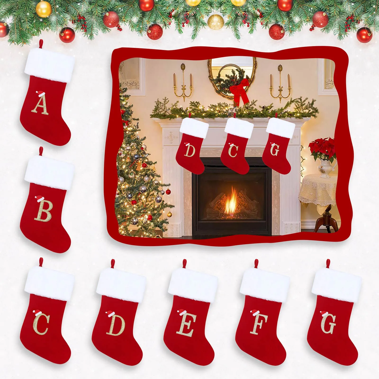 Christmas Stockings Alphabet Socks Printing Xmas Candy Gift Bag christmas-stockings-alphabet-socks-printing-xmas-candy-gift-bag
