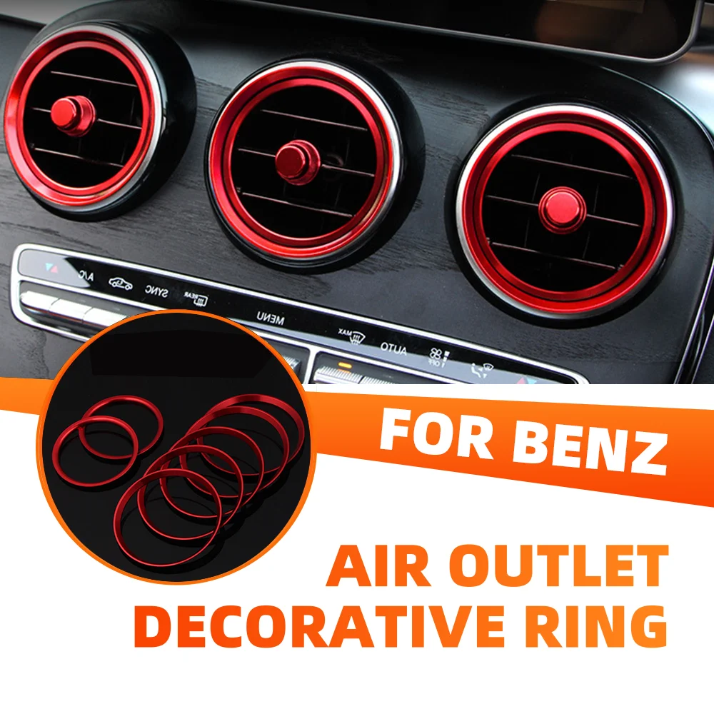 5/7PCS Aluminium Alloy Car Air Outlet Sticker Instrument Panel Air ...
