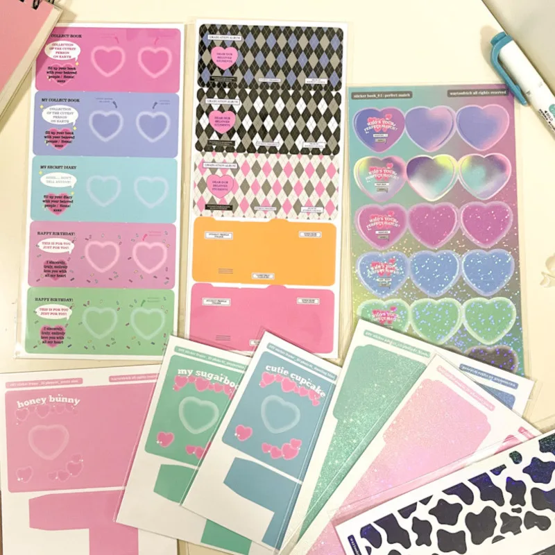 1Pc-Ins-Laser-Love-Photo-Frame-Book-Frame-Decoration-Sticker-Diy-Hand ...