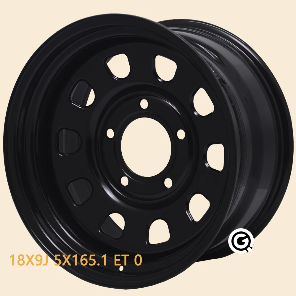 18inch-steel-wheel-18X9J-5holes-5X165-1-offset-0-black-defender-rims ...