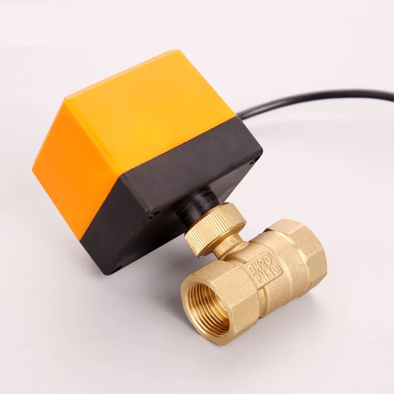 DN15/DN20/DN25 Electric Motorized Thread Ball Valve Brass AC 220V 2 Way 3-Wire 1.6Mpa with ...