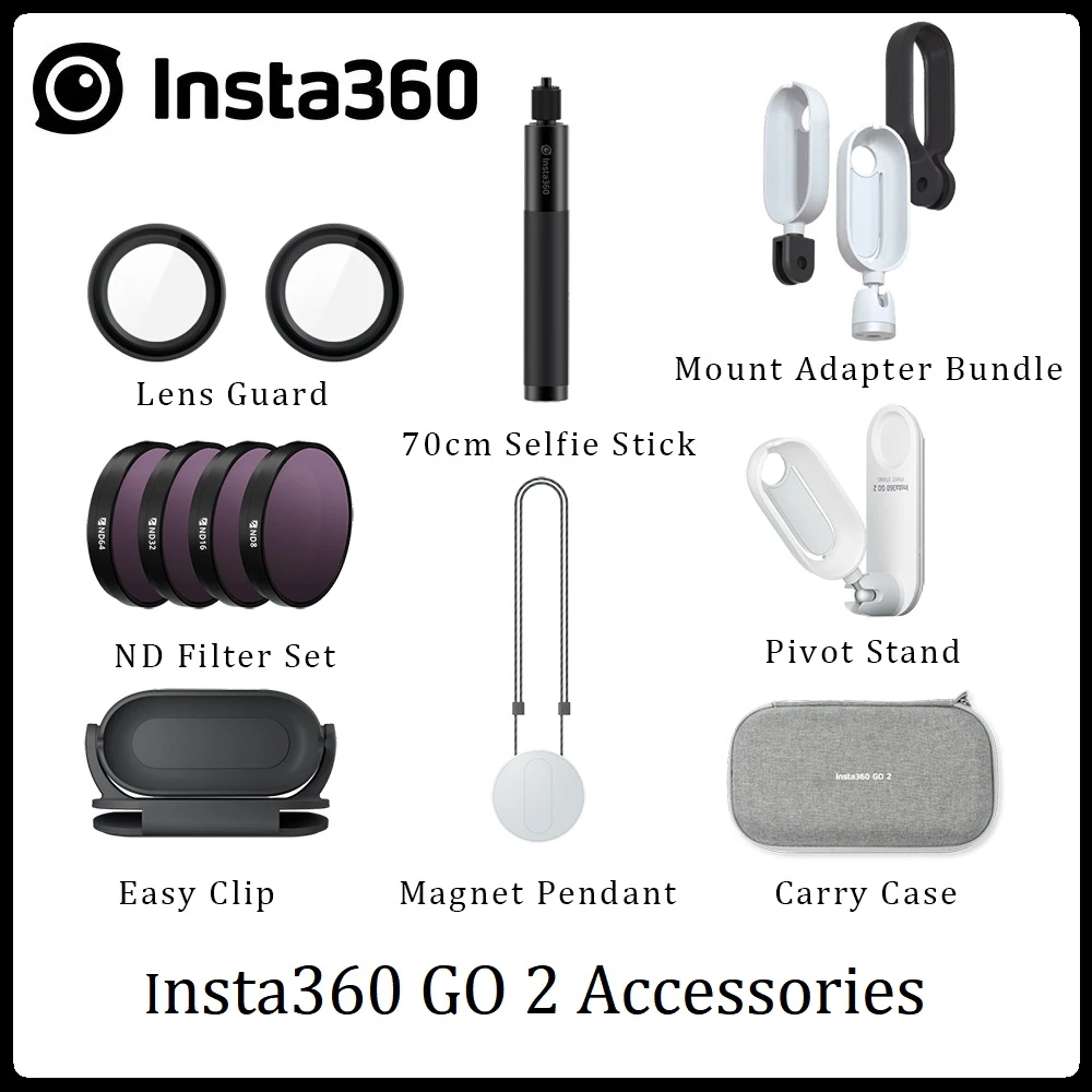 Insta360 GO 2 Original Accessories Pivot Stand/Mount Adapter Bundle ...