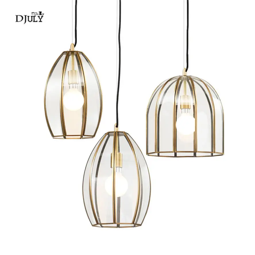 Lumin-ria-pendente-estilo-n-rdico-lumin-ria-de-luxo-com-borda-de-cobre ...