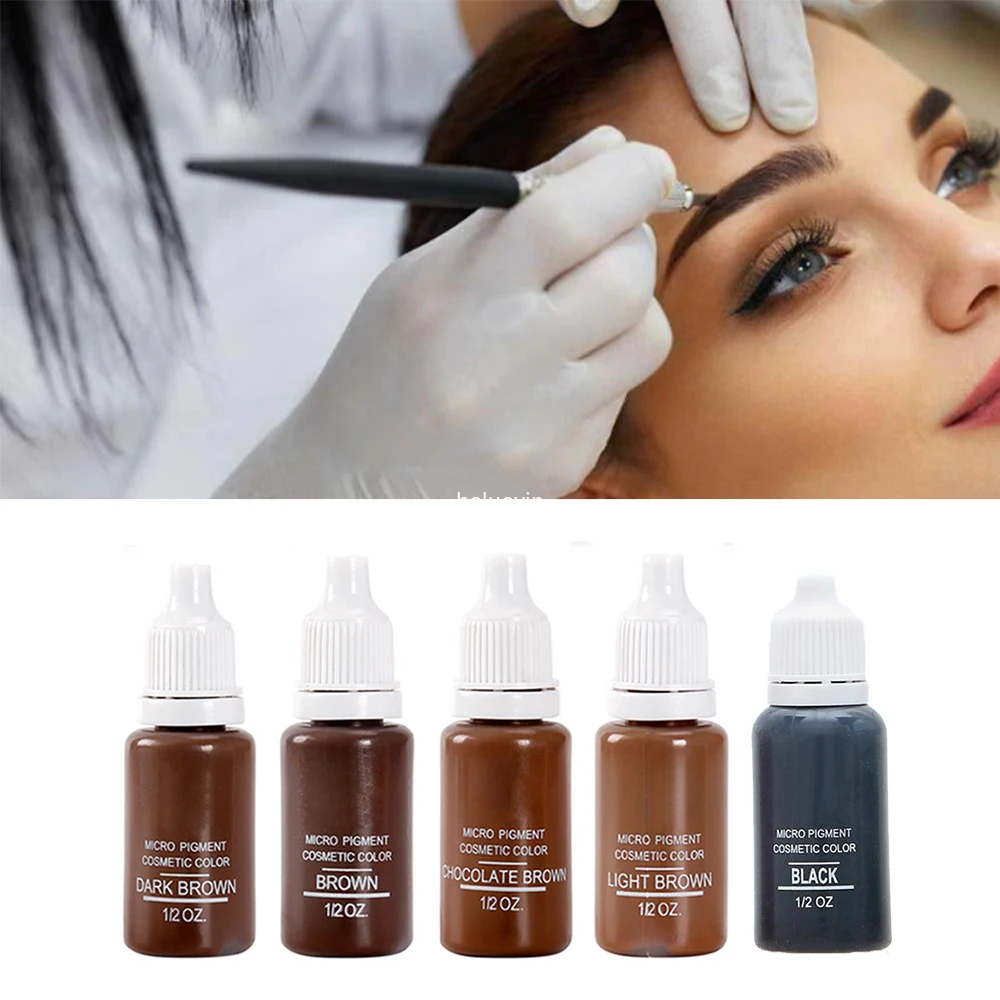 5 pcs / Lot Permanent Eyebrow Lip Eyelash Makeup Pigment 1/2OZ 15ML ...