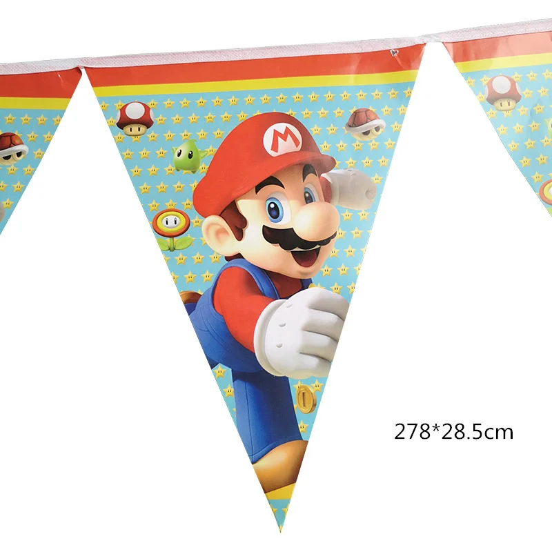 1 Juego de banderas de Super Mario Bros, pancarta de banderines de ...