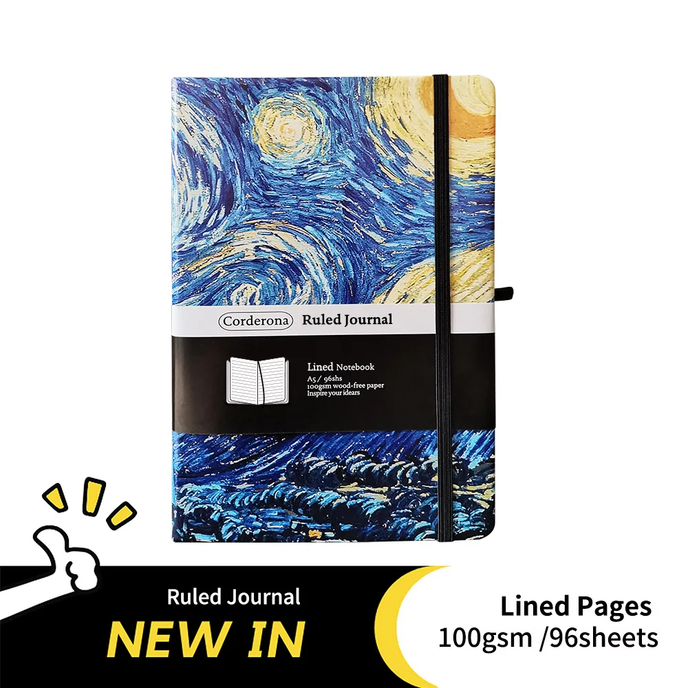 A5 Vincent Van Gogh Bullet Dotted Journal Starry Night Lined Ruled Hardcover Notebook|Notebooks ...
