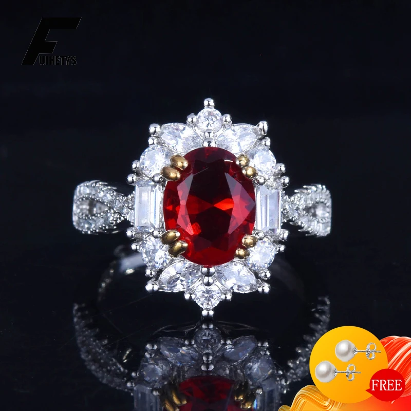 FUIHETYS-Vintage-Women-Ring-925-Silver-Jewelry-with-Ruby-Zircon-Gemstone-Open-Finger-Rings-for ...
