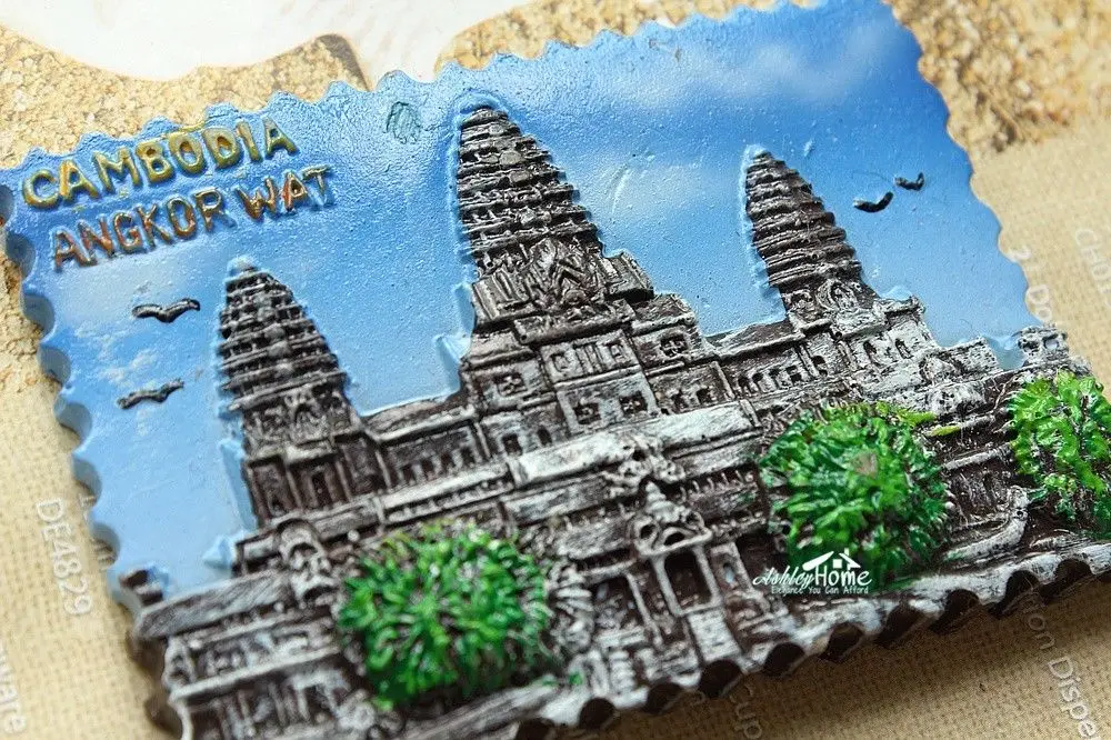 Cambodia Angkor Wat Tourist Travel Souvenir 3D Resin Decorative Fridge ...