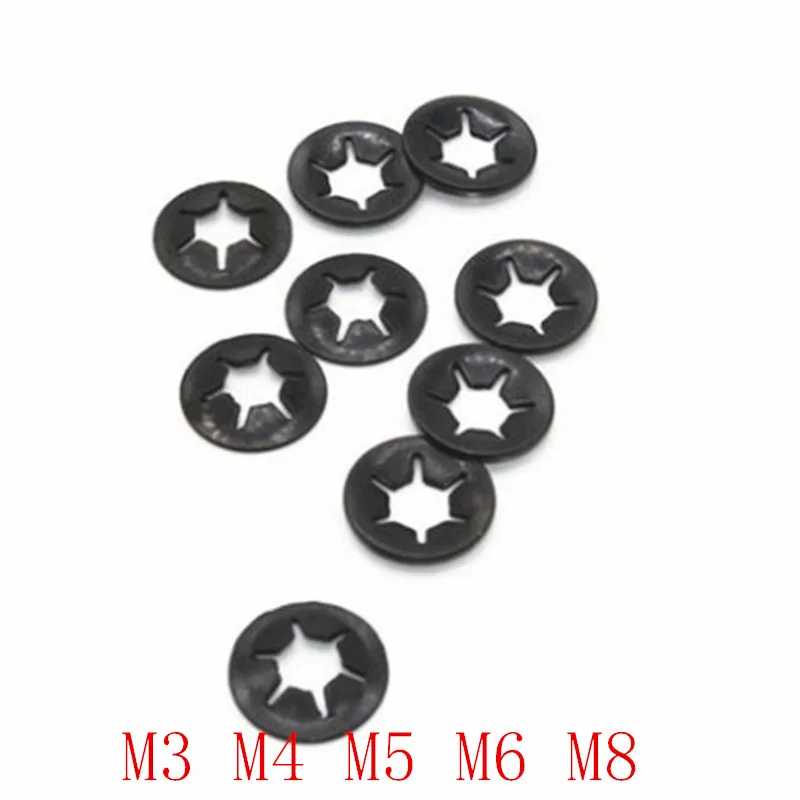 50PCS M3 M4 M5 M6 M8 Tooth Starlock Push On Locking Washers Speed Clips ...