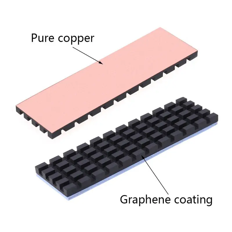 Pure Copper Graphene Heatsink M.2 NGFF 2280 PCI-E NVME SSD Thermal Pad ...