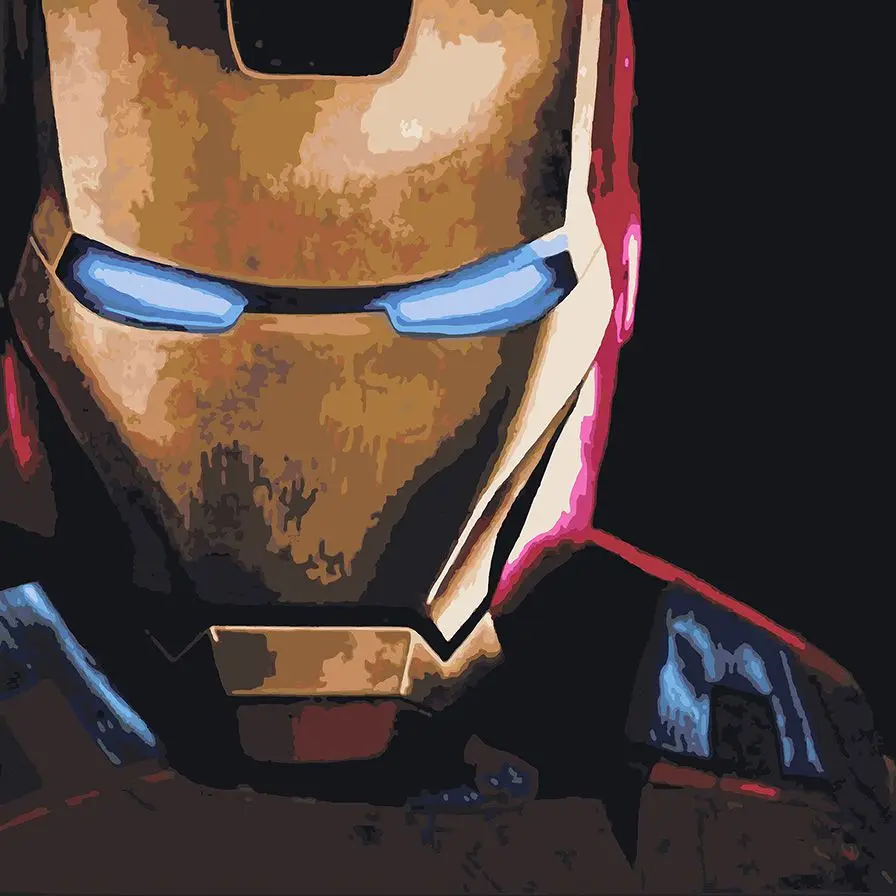 Painting By Numbers Iron Man Hero, 40x40 Cm - Paint By Number Package ...