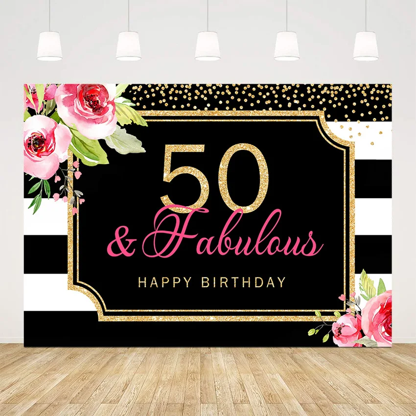 50th-fabulous-happy-birthday-theme-party-background-for-photo-studio ...