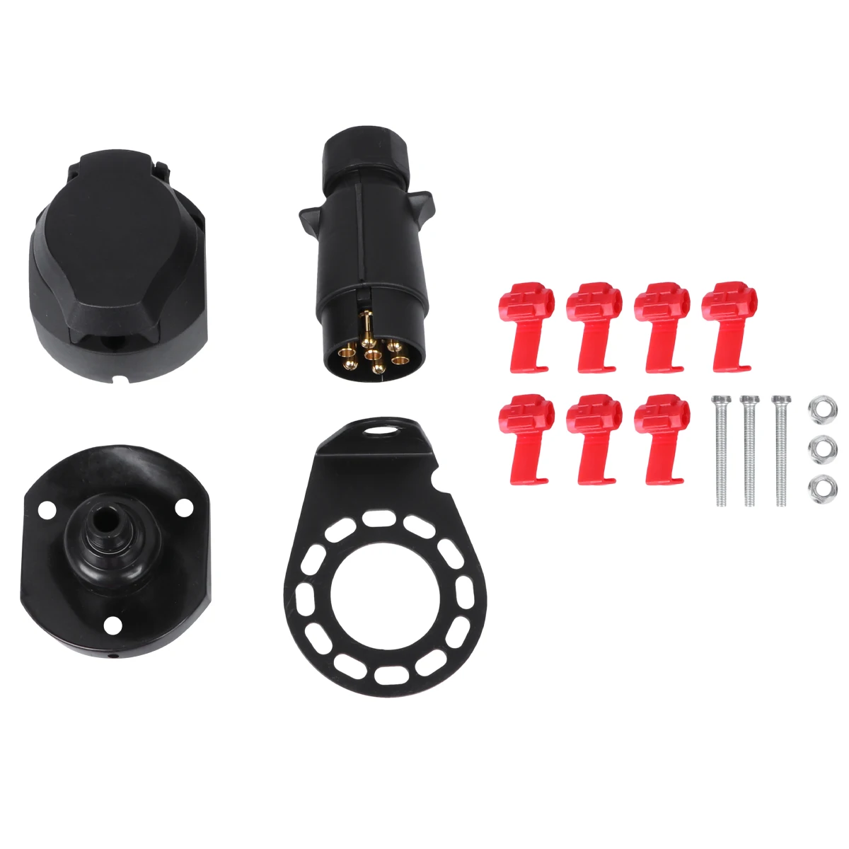 Trailer-Connector-Kit-12V-7-Pin-Trailer-Connector-Socket-Bracket-Wire ...