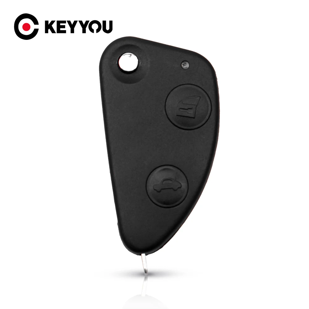 KEYYOU 2 Buttons Key Shell Car Flip Folding Remote Key Case Keyless ...