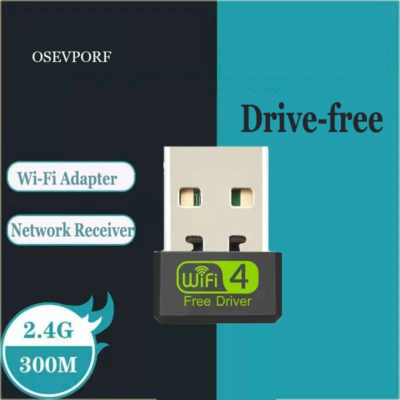 Mini WiFi Adapter 300Mbps Wi Fi Adapter USB Ethernet WiFi Dongle 2.4G ...