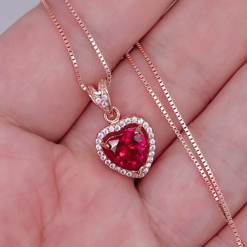 Ruby Heart Necklace