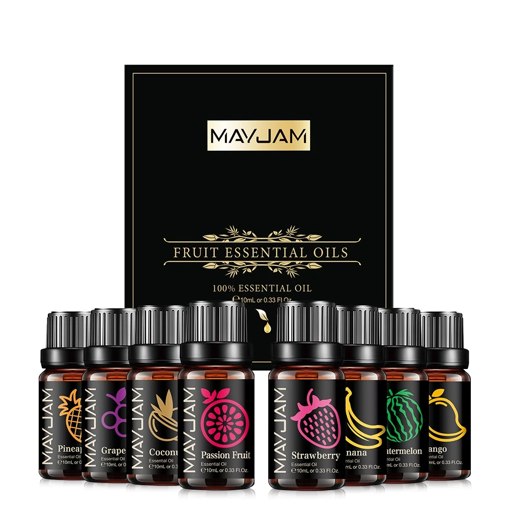 8pcs T Set Fruit Fragrance Oils 10ml Humidifier Aromatherapy