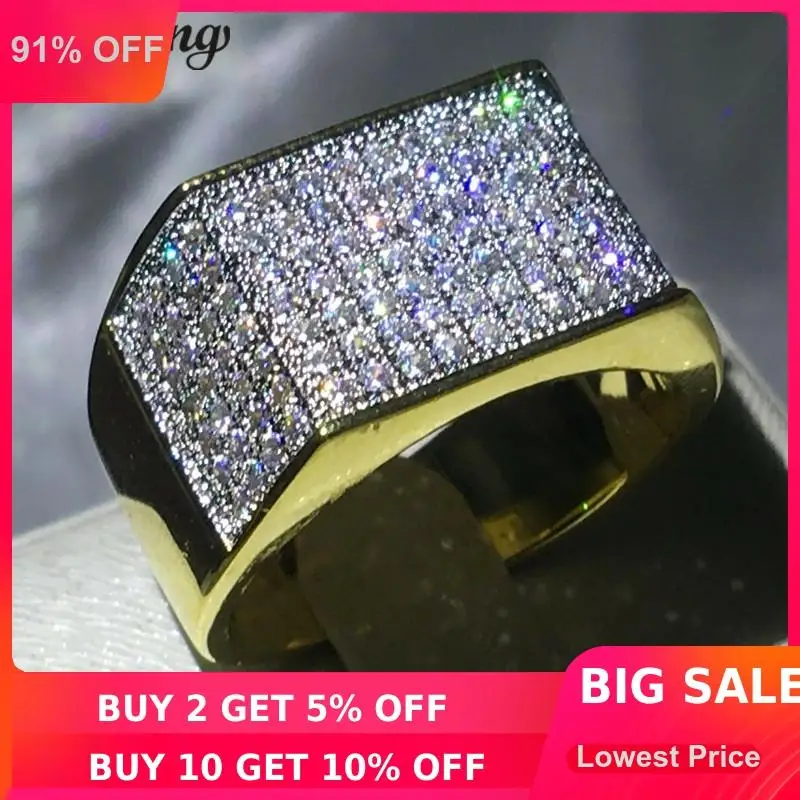 choucong Fashion Hiphop Rock Band Rings For men Pave setting 119pcs 5A ...