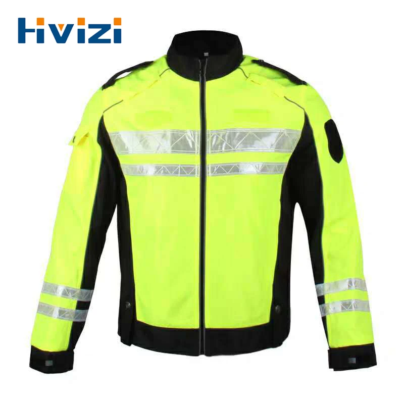 Reflective-Work-Clothing-Fluorescent-Safety-Coat-Raincoat-Jacket ...