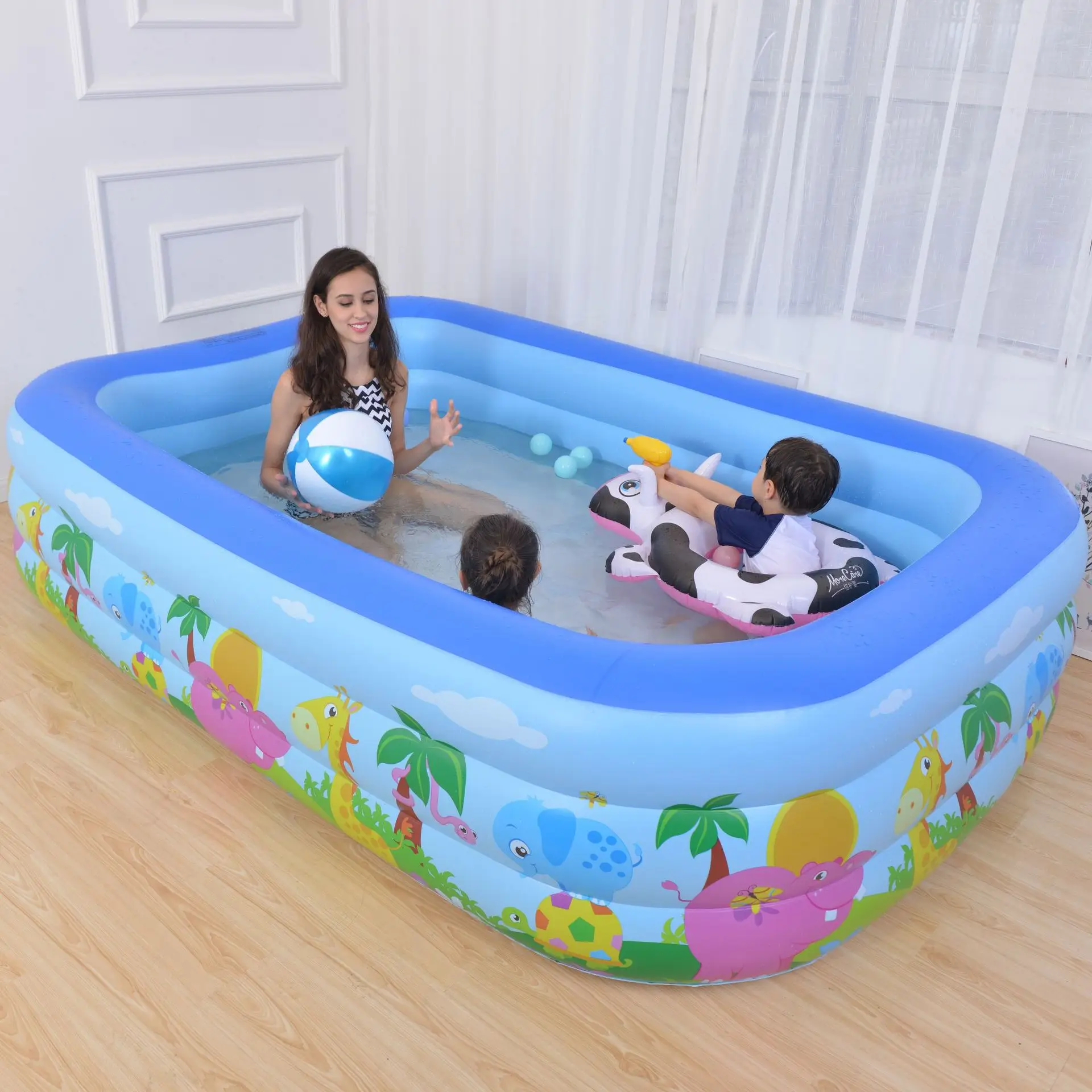 Inflatable Swim Center Family Lounge Pool Animal Kids Rectangular 3 ...