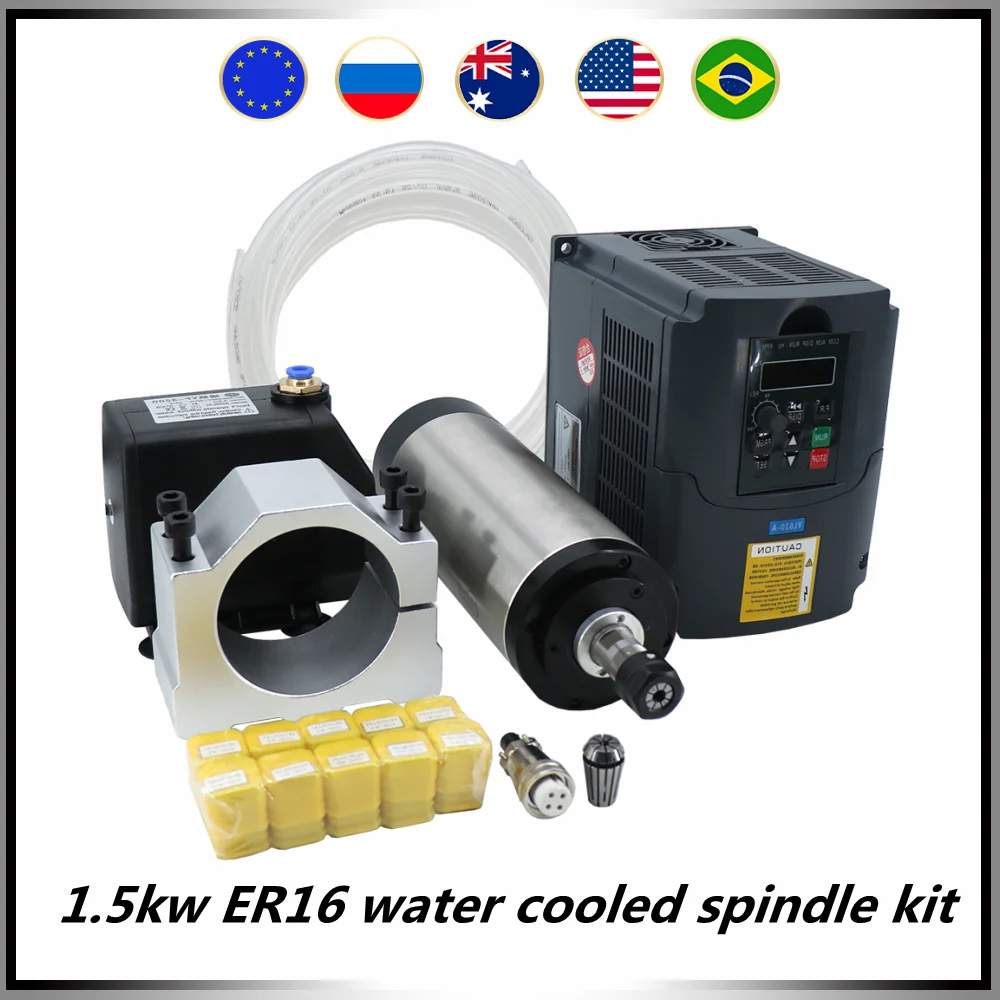 1-5kw-ER16-water-cooled-spindle-CNC-spindle-motor-kit-include-1500w-YL ...