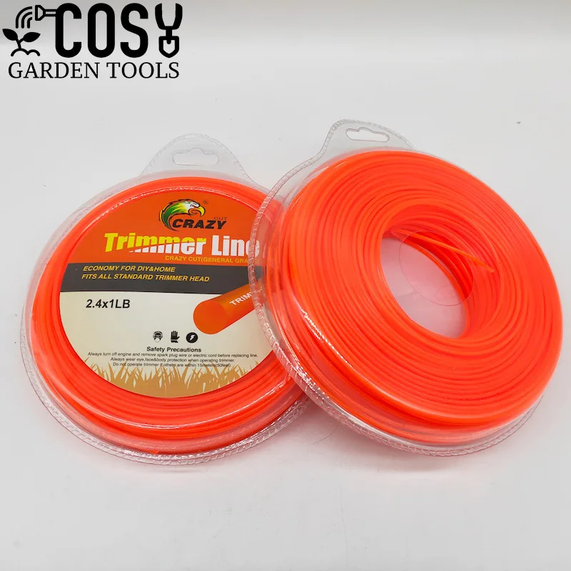 2.0/2.4mmx1LB Nylon Grass Trimmer Rope Mowing Strimmer Line Round Brush ...