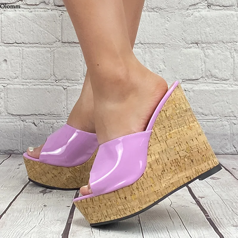 Olomm sandálias femininas plataforma de slingback, calçado de salto ...