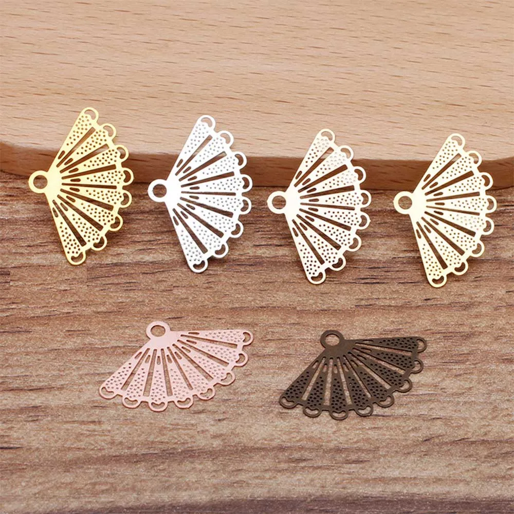 Gemstones Solar Connector Gold plated solar Brass Connector Leaf moon ...