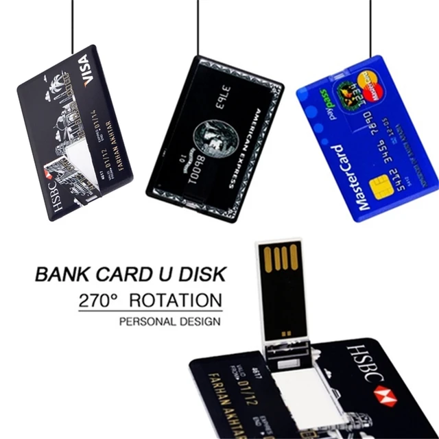 Pen Drive 64GB 128GB Bank Credit Card Pendrive 16GB 8GB 4GB Cle USB ...