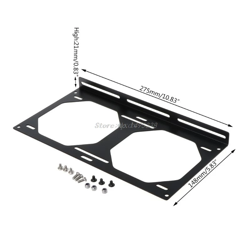 Fan Bracket 240 Radiator Mounting Bracket Water Cooler for 12/14CM Fan ...