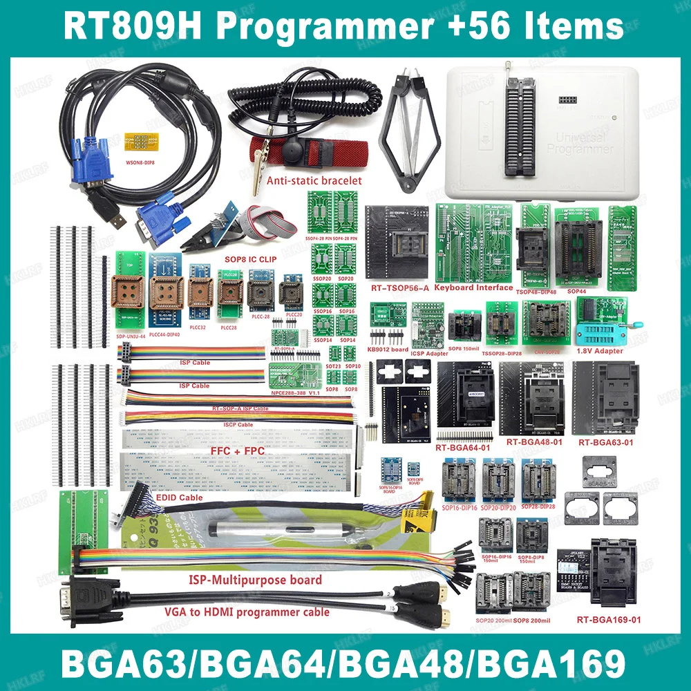 100% Original New RT809H EMMC Nand FLASH Universal Programmer TSOP56 ...