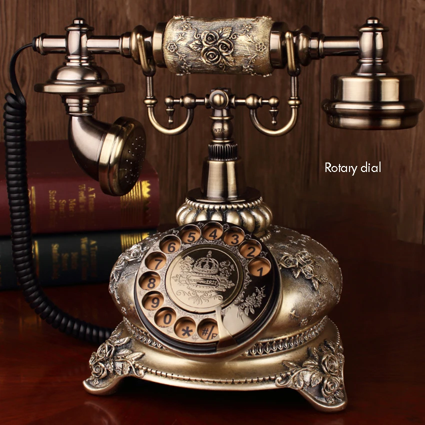 Rotary-Dial-Antique-Telephone-Old-Fashioned-Backlight-Telephone-Corded ...