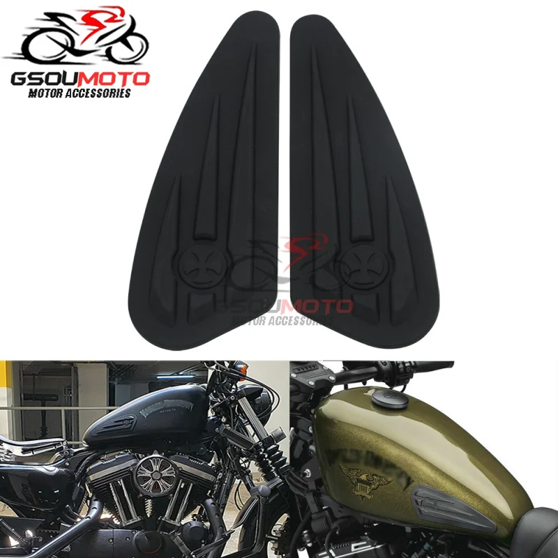 Motorcycle Gas Fuel Tank Sticker Rubber Knee Anti Slip Pads Decals For ...
