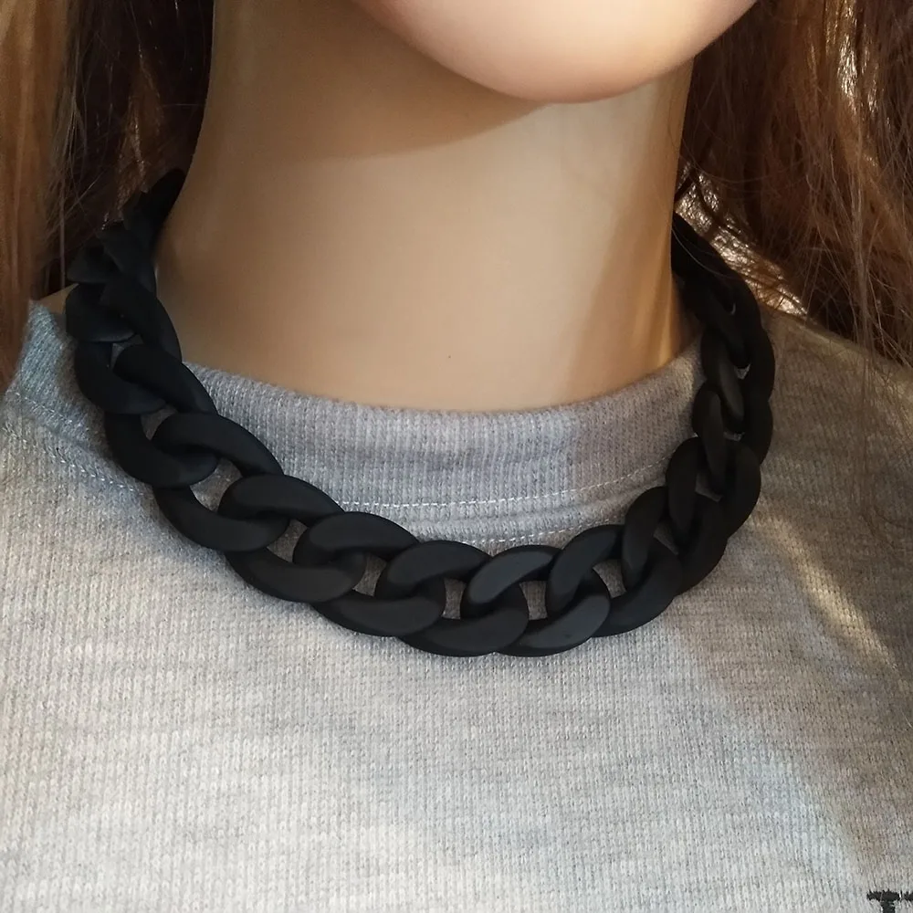 Designer-Originele-Lak-Acryl-Ketting-Bohemian-Frosted-Plastic-Kraag ...