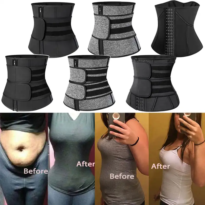 Waist Trainer Neoprene Body Shaper Women Slimming Sheath Belly Reducing ...
