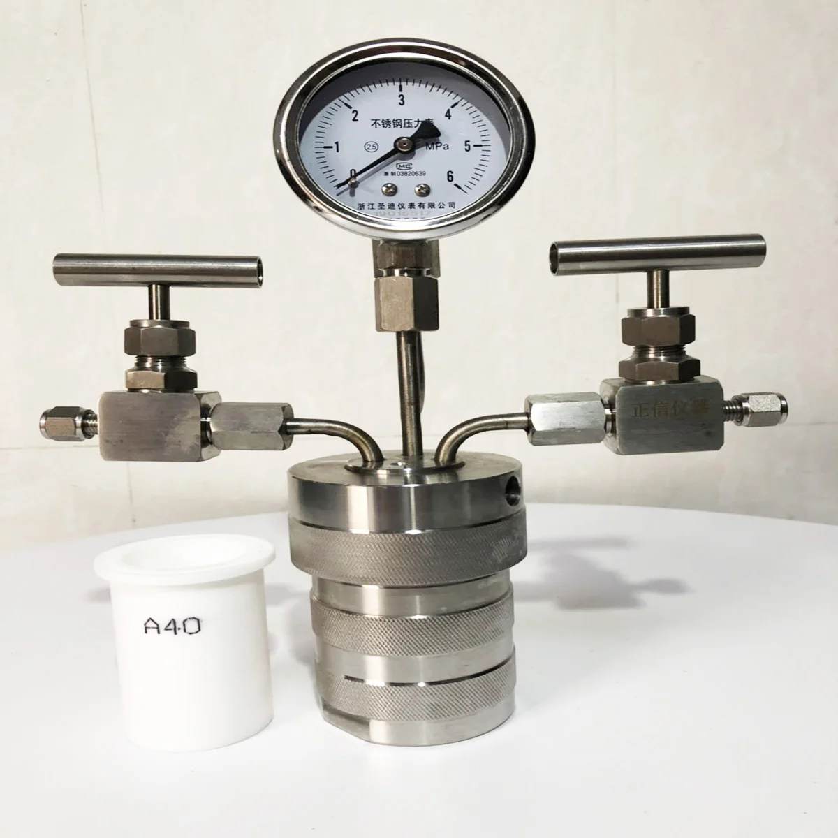 Hydrothermal synthesis Autoclave Reactor vessel +inlet outlet gauge ...