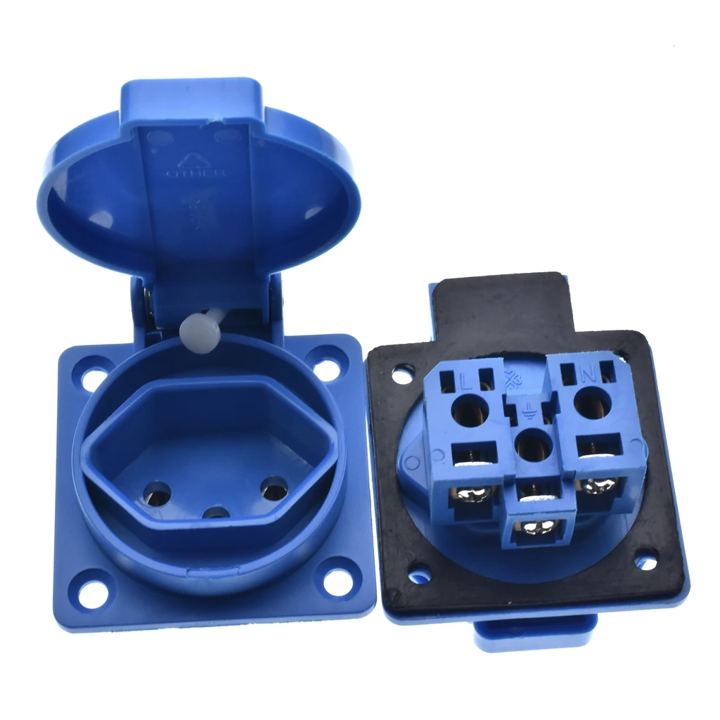 Switzerland Waterproof Industrial Socket IP44 Swiss AC Power Socket 10A ...