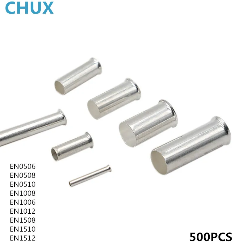 1000PCS Bare Copper Ferrules Wire Copper Crimp Connector EN0508 EN1006 ...