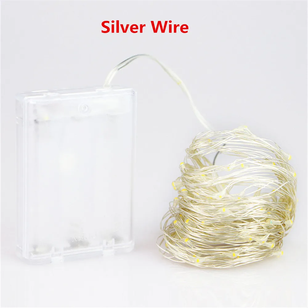 2M-5M-10M-20-50-100-Led-Strings-Silver-Wire-3XAA-Battery-Operated ...
