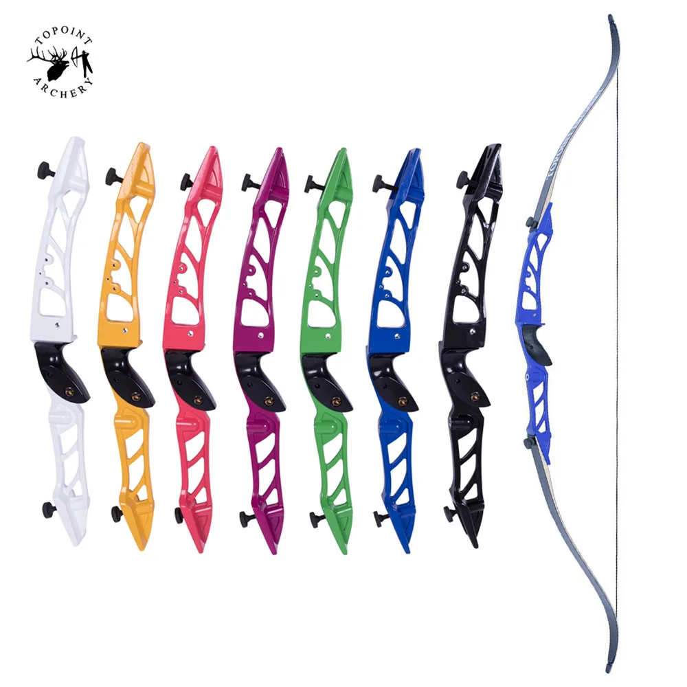 68 Inches 18-38 Lbs Recurve Bow Aluminum Alloy Handle Black Fiber Limbs ...