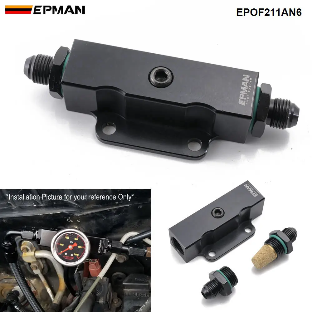 EPMAN Performance Universal Inline AN6 Fuel Filter Billet Aluminium ...