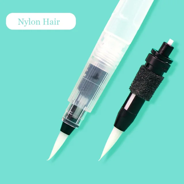 6 PCS Refillable Paint Brush Water Color Brush Soft Watercolor Brush ...