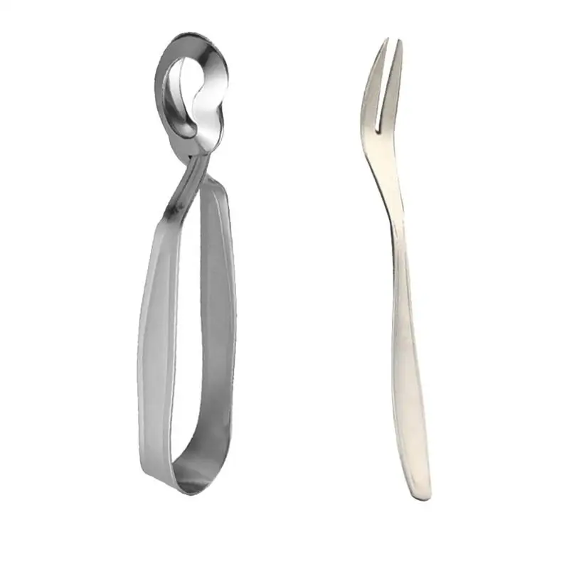 2pcs-Snail-Tong-and-Fork-Stainless-Steel-Durable-Utensils-Escargot-Fork ...